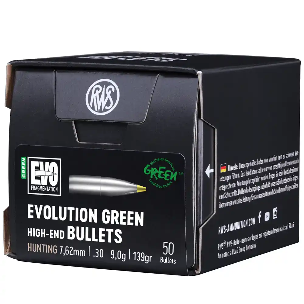 RWS Evo Green 308 9g luoti 50kpl Kupari luoti 9g 139gr - Erakellari.fi ...